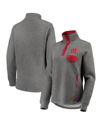 Pressbox Women's Heathered Gray and Red Wisconsin Badgers Magnum ...