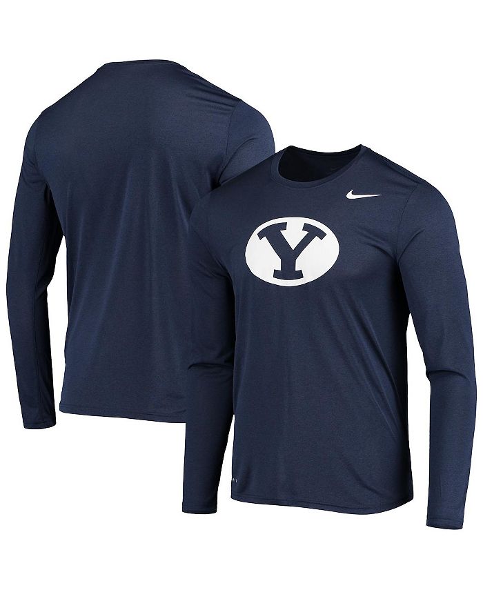 Nike Men's Navy BYU Cougars School Logo Legend Performance Long Sleeve ...