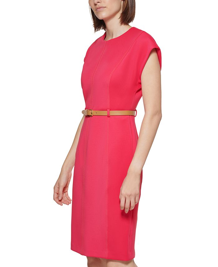 Calvin Klein Belted Sheath Dress Macys