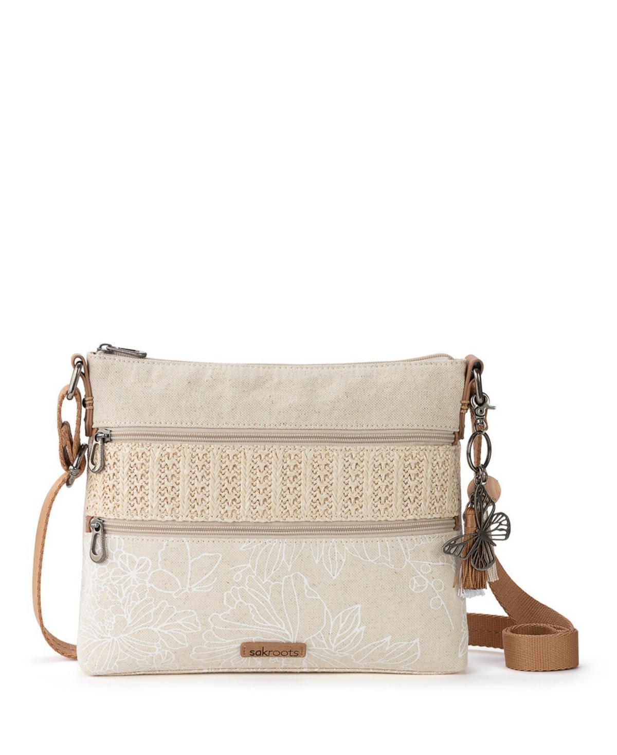 Click here for Sakroots Basic Crossbody - White flower blossom prices