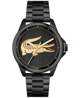 Lacoste Men's Le Croc Black-Tone Stainless Steel Bracelet Watch 42mm ...
