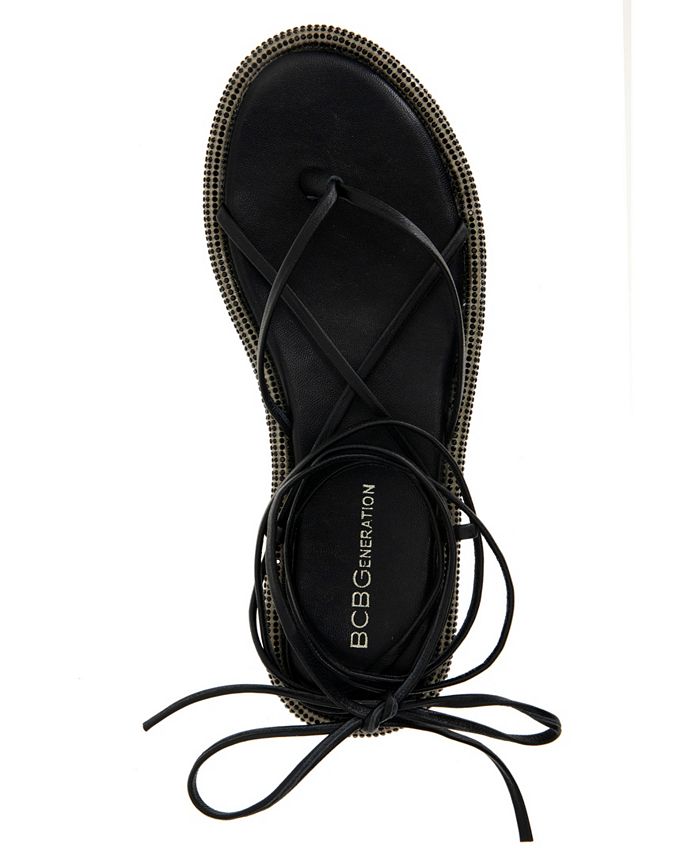 BCBGeneration Women's Tarin Lace-Up Flat Sandal - Macy's