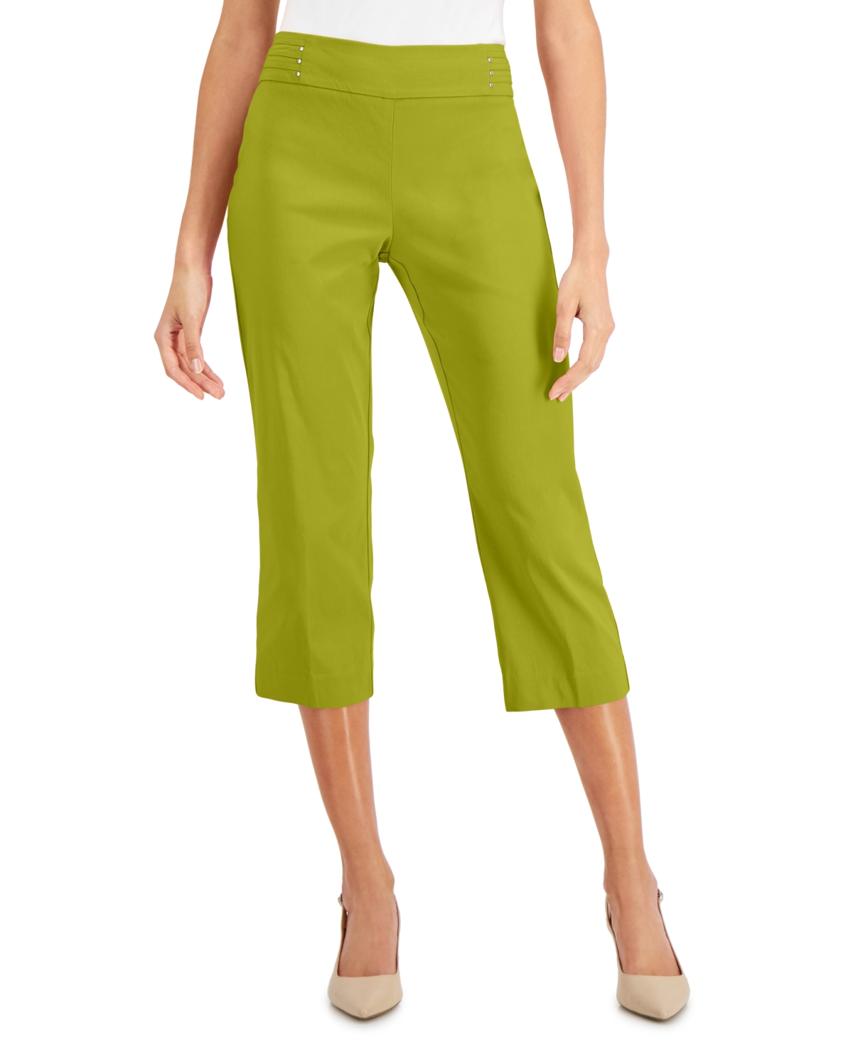 Jm Collection Embellished Pull-on Capri Pants, Created For Macy's In ...