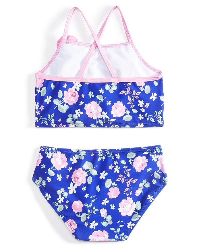 Sol Swimwear Toddler & Little Girls 2-Pc. Floral-Print Swimsuit - Macy's