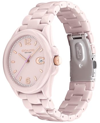 COACH Women's Greyson Blush Ceramic Bracelet Watch 36mm - Macy's