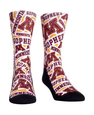 Men's Rock Em Socks Minnesota Golden Gophers Logo Sketch Crew Socks ...