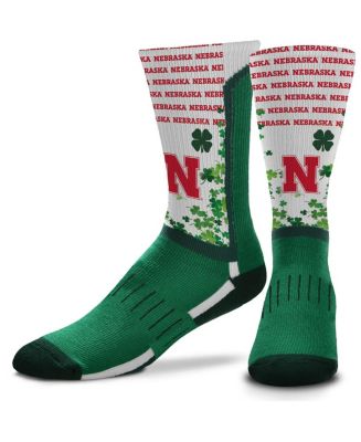 Men's For Bare Feet Nebraska Huskers Four Leaf St. Patrick's Day V ...