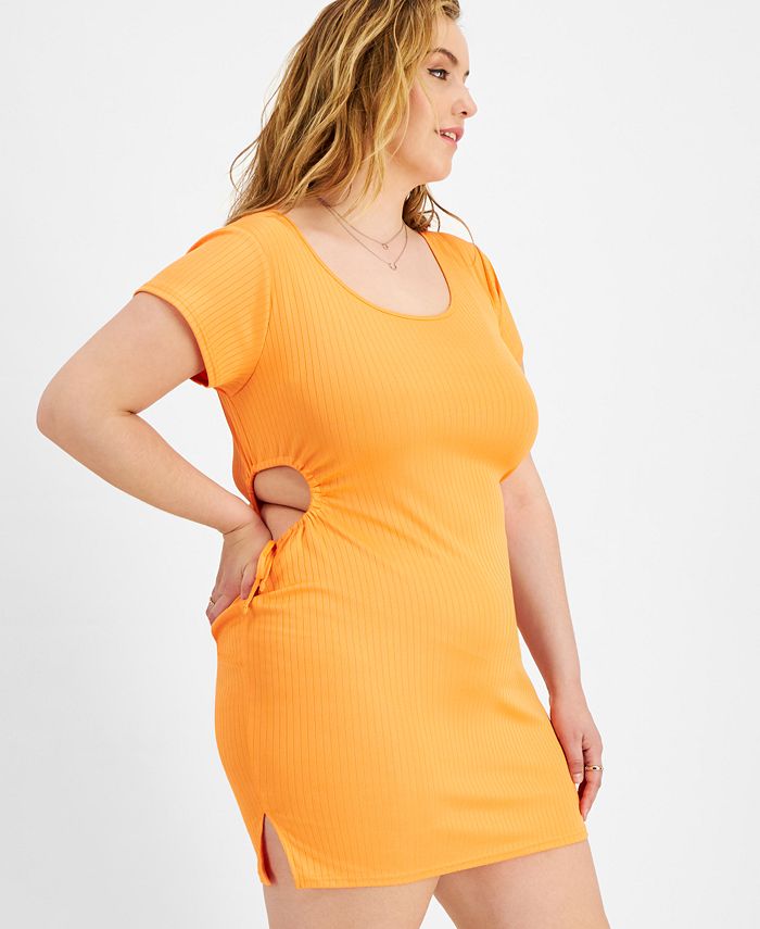 FULL CIRCLE TRENDS Trendy Plus Size Side-Cutout Mini Dress - Macy's