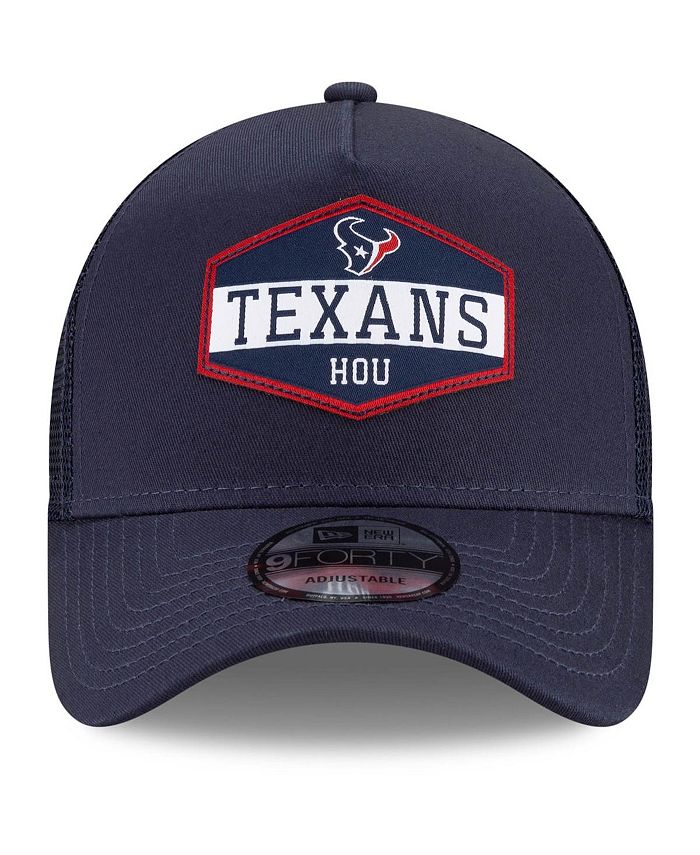 New Era Men's Navy Houston Texans Hex Flow A-Frame 9Forty Snapback Hat ...