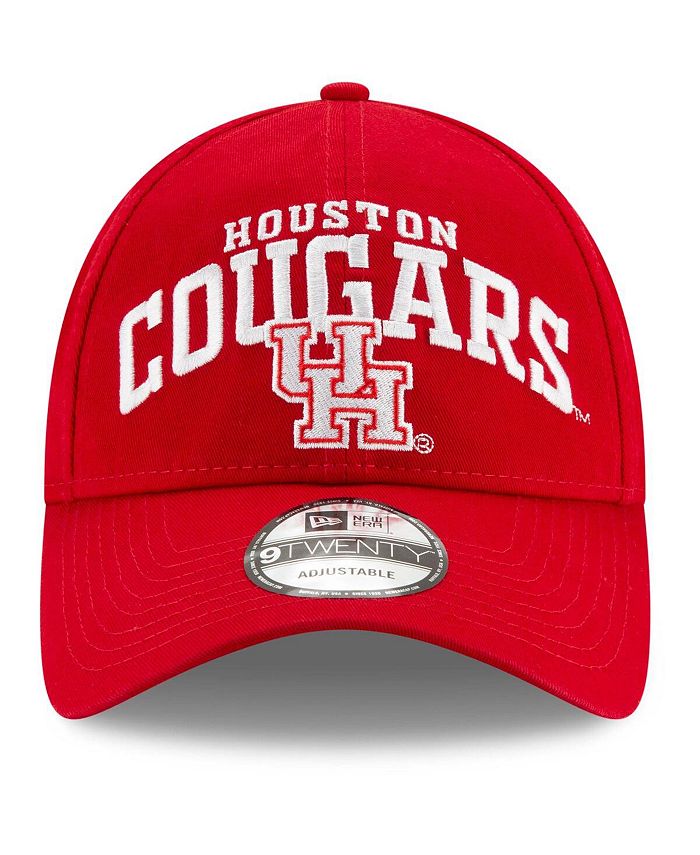 New Era Men's Red Houston Cougars Arch Over Logo 9Twenty Adjustable Hat ...