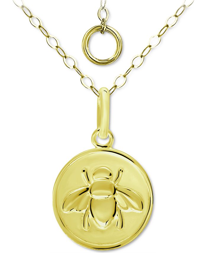 Giani Bernini Bee Disc Pendant Necklace, 16" + 2" extender, Created for ...
