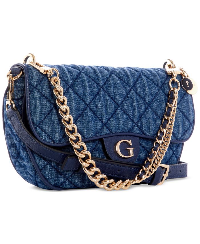 GUESS Gillian Flap Denim Crossbody - Macy's