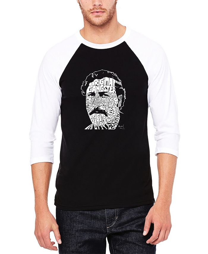 LA Pop Art Men's Raglan Baseball Word Art Pablo Escobar T-shirt - Macy's