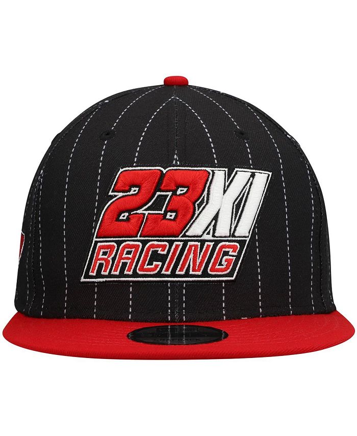 New Era Men's Black, Red 23XI Racing Pinstripes 9FIFTY Snapback Hat ...