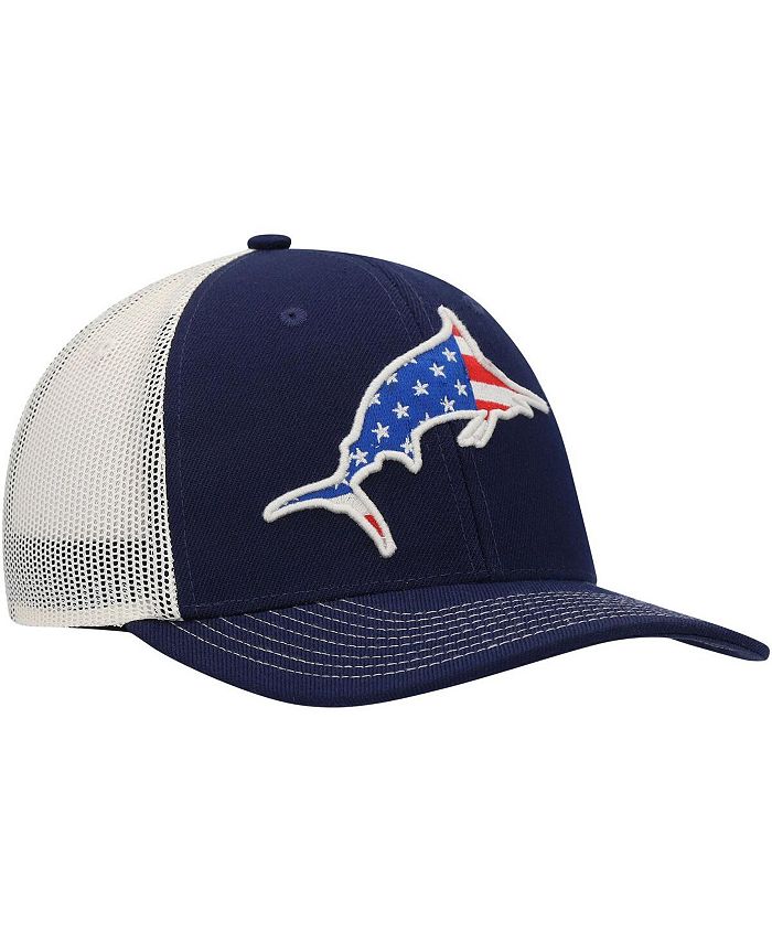 Local Crowns Men's Navy USA Fish Collection Marlin Trucker Snapback Hat ...