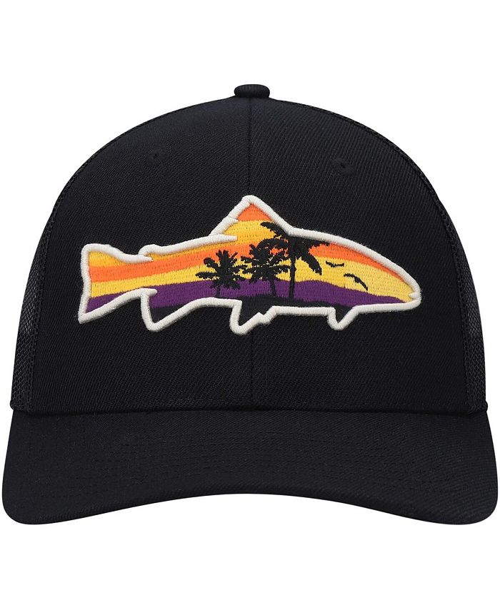 Local Crowns Men's Black Salmon Fish Collection Island Views Trucker ...