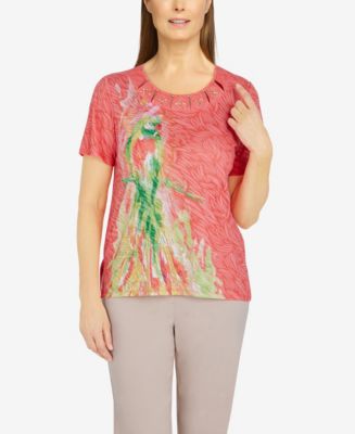 Women's Key Largo Watercolor Parrot Print Top - Macy's
