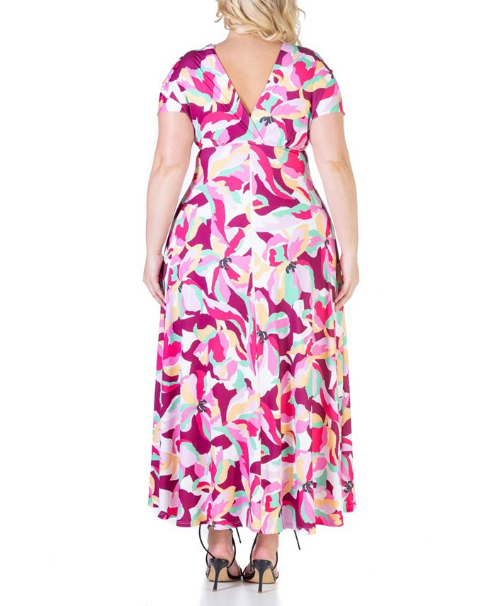 24seven Comfort Apparel Plus Size Empire Waist Maxi Dress And Reviews
