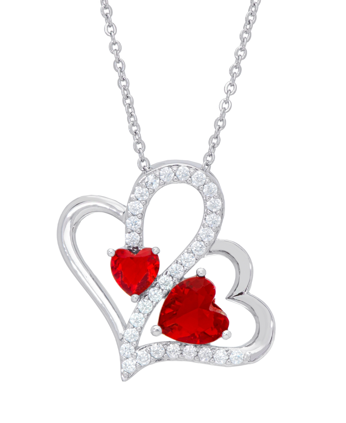 Click here for Womens Fine Silver Plated Simulated Ruby Cubic Zir... prices