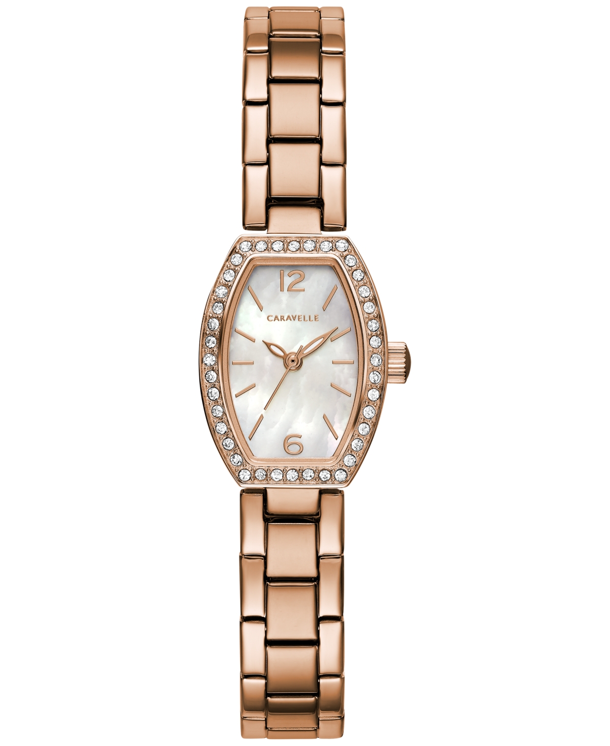 Caravelle Designed By Bulova Women's Crystal Accent Rose Gold Tone ...