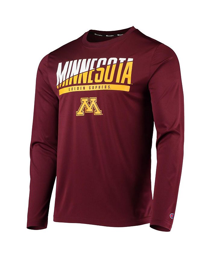 Champion Men's Maroon Minnesota Golden Gophers Wordmark Slash Long ...