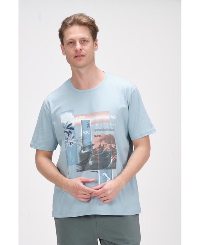 RON TOMSON Men's Modern Print Fitted Palms T-shirt - Macy's