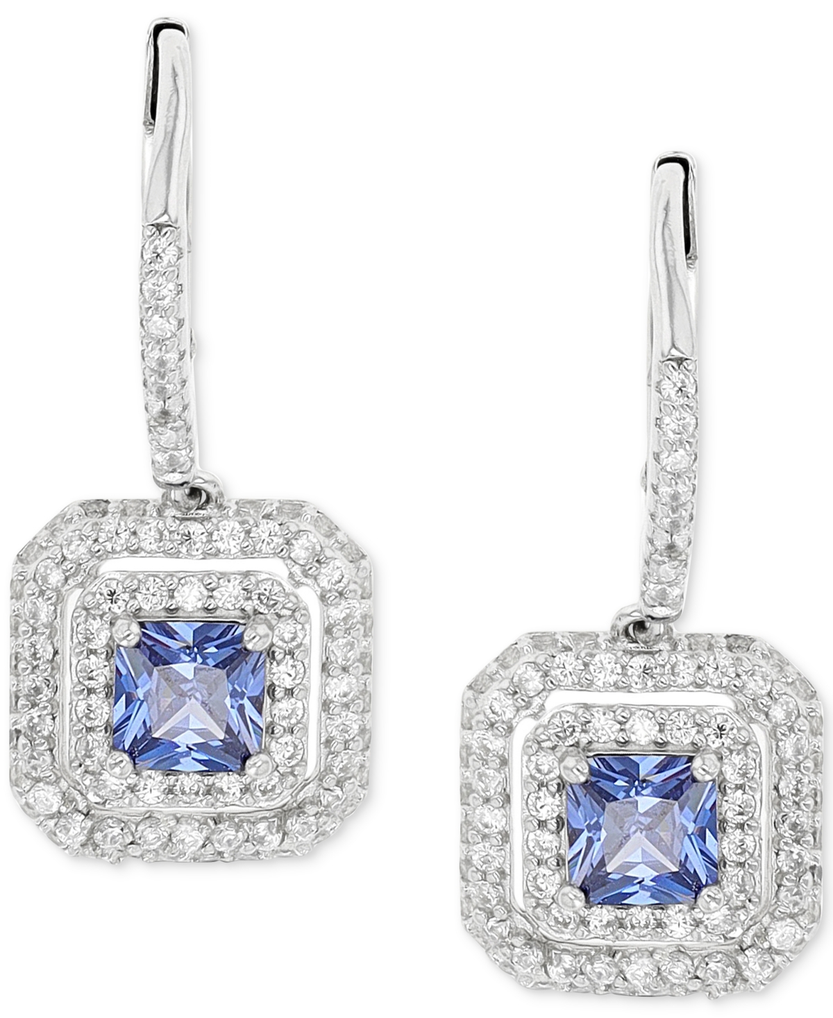 Click here for Cubic Zirconia Halo Cluster Leverback Drop Earring... prices