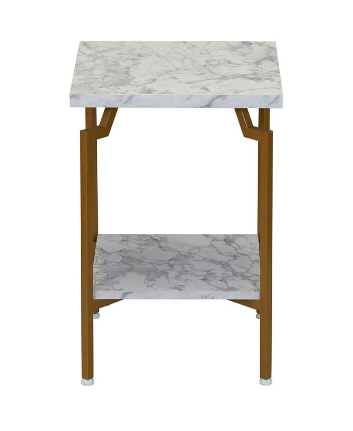 Household Essentials Crown Modern Marble Bed Side Table - Macy's