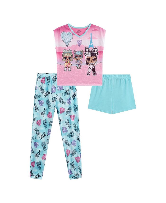 LOL Surprise! Little Girls LOL Pajama, 3 Piece Set - Macy's