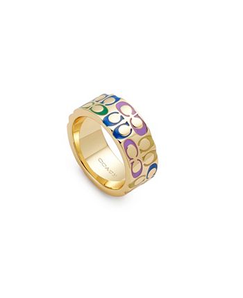 COACH Quilted C Band Ring - Macy's
