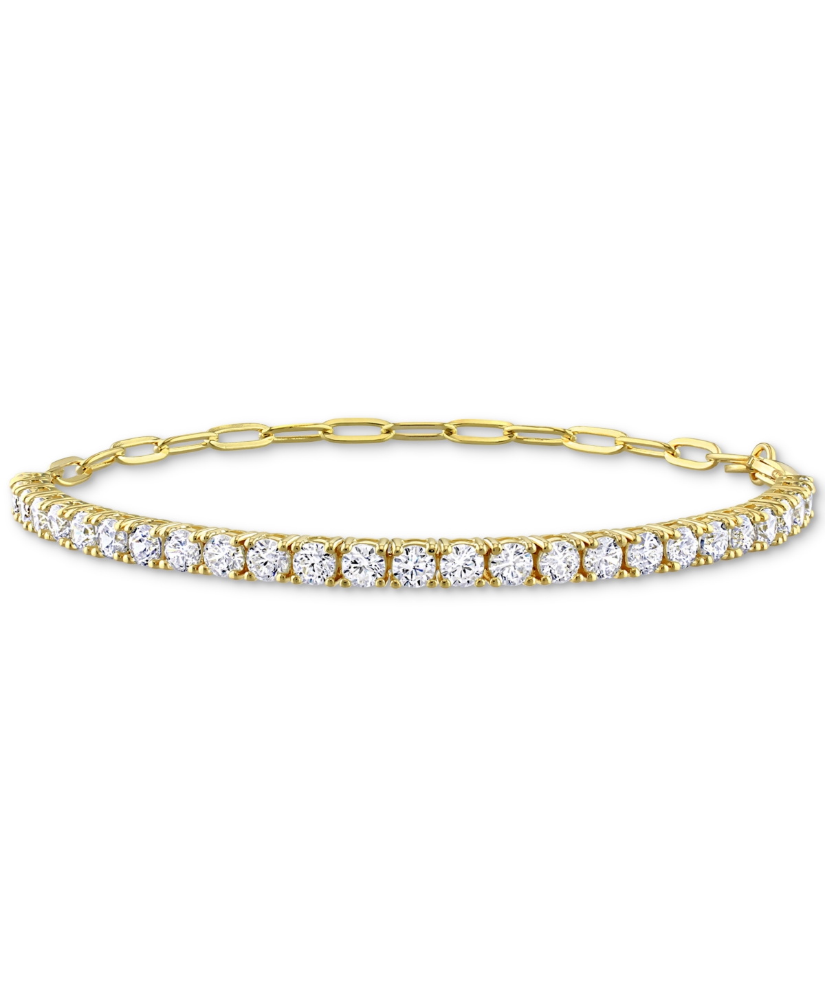 Click here for Cubic Zirconia Curved Bar Bracelet - Gold prices