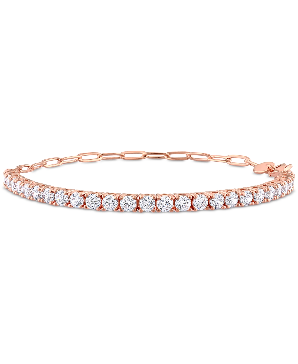 Click here for Cubic Zirconia Curved Bar Bracelet - Rose Gold prices