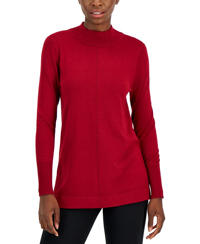 Alfani Women's Seam-Front Mock Neck Sweater, Created for Macy's ...