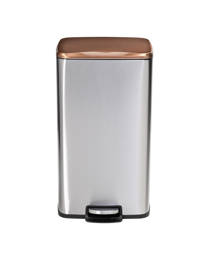 Honey Can Do Stainless Steel Step Trash Cans with Lid, Set of 2 - Macy's