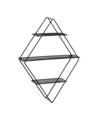 Diamond Shaped 3 Tier Decorative Metal Wall Shelf - Macy's