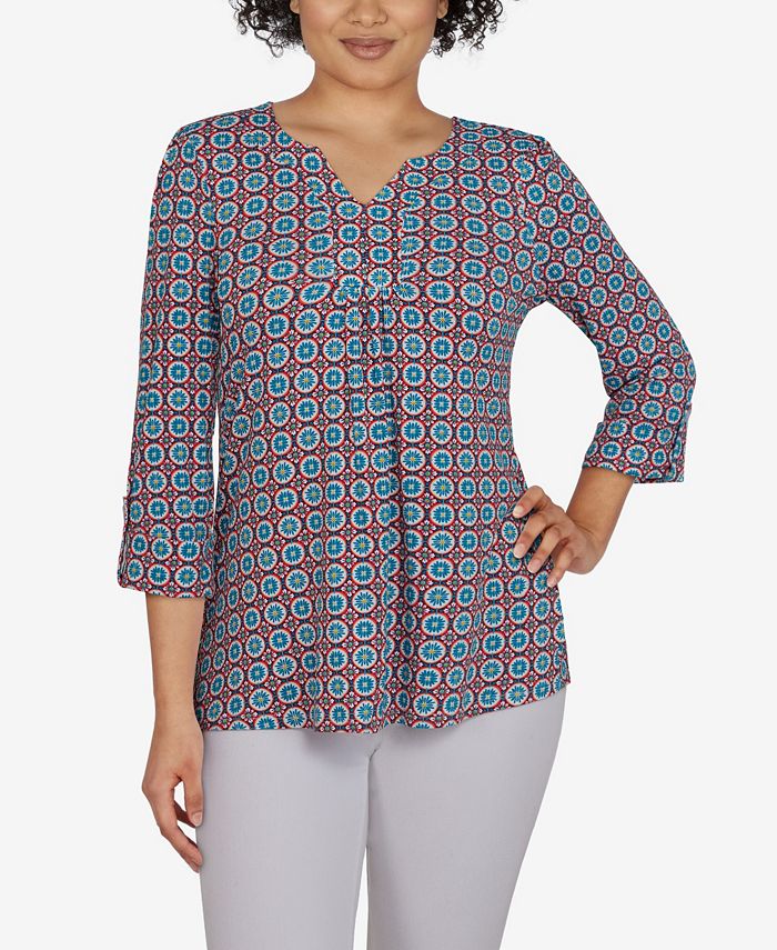 Ruby Rd. Petite Size Foulard Pleated Top - Macy's