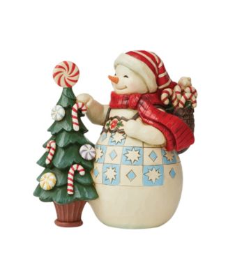 Snowman with Candy Tree Figurine - Macy's