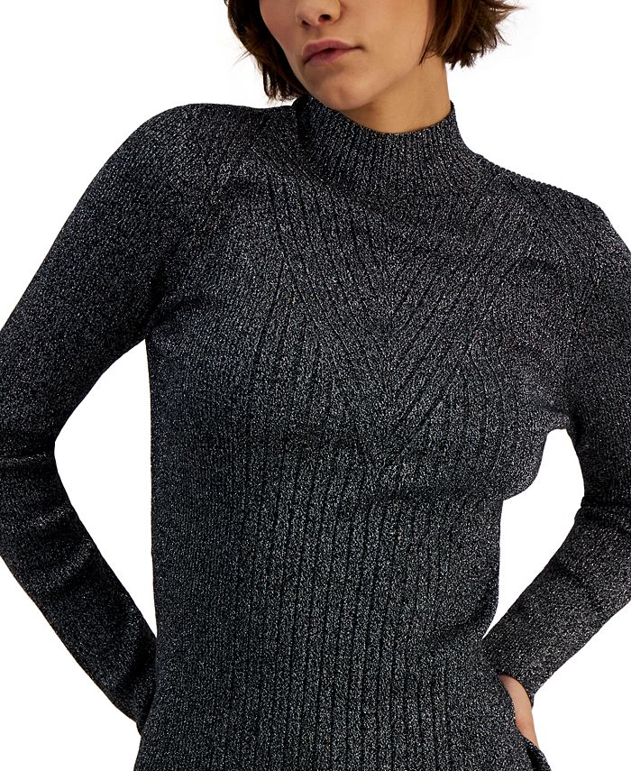 INC International Concepts Women's Shine Ribbed Turtleneck Sweater ...