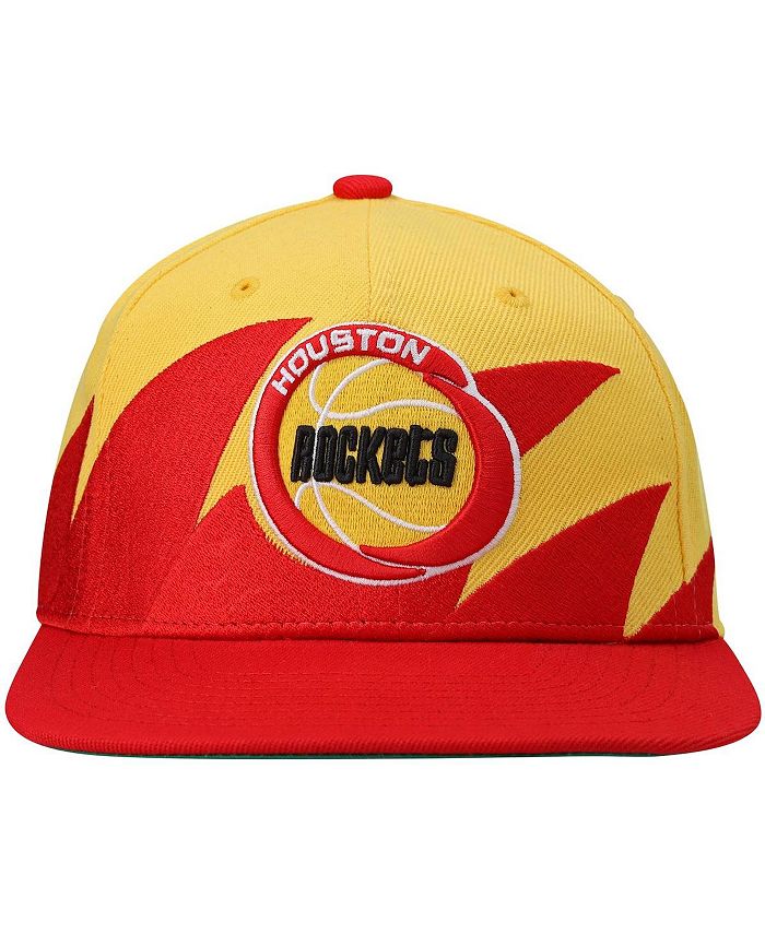 Mitchell & Ness Men's Gold and Red Houston Rockets Hardwood Classics ...