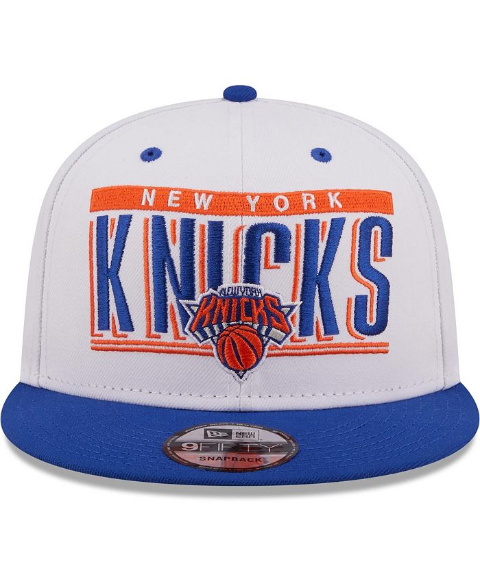 New Era Men's White, Blue New York Knicks Retro Title 9Fifty Snapback ...