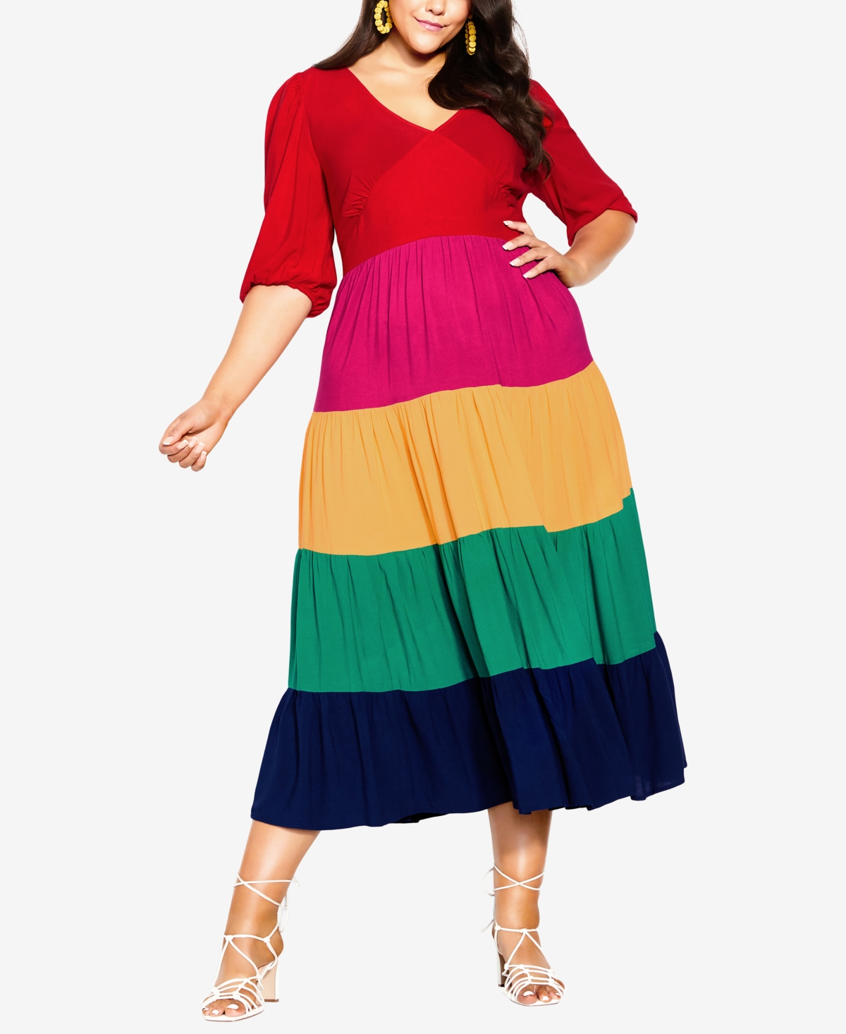 City Chic Trendy Plus Size Willow Maxi Dress In Multi | ModeSens