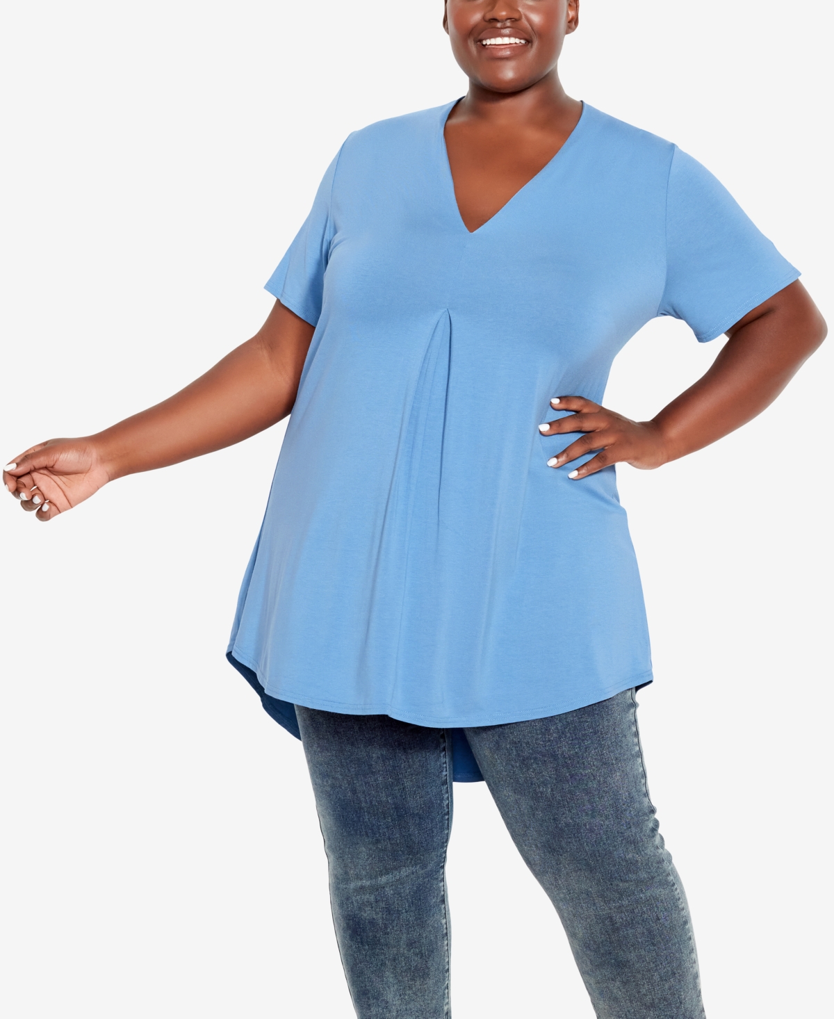 Avenue Plus Size Brea Peasant Top | Smart Closet