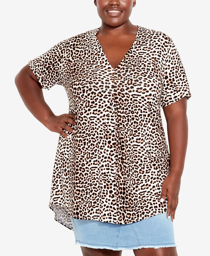 Avenue Plus Size Kaylie High Low Print Top - Macy's