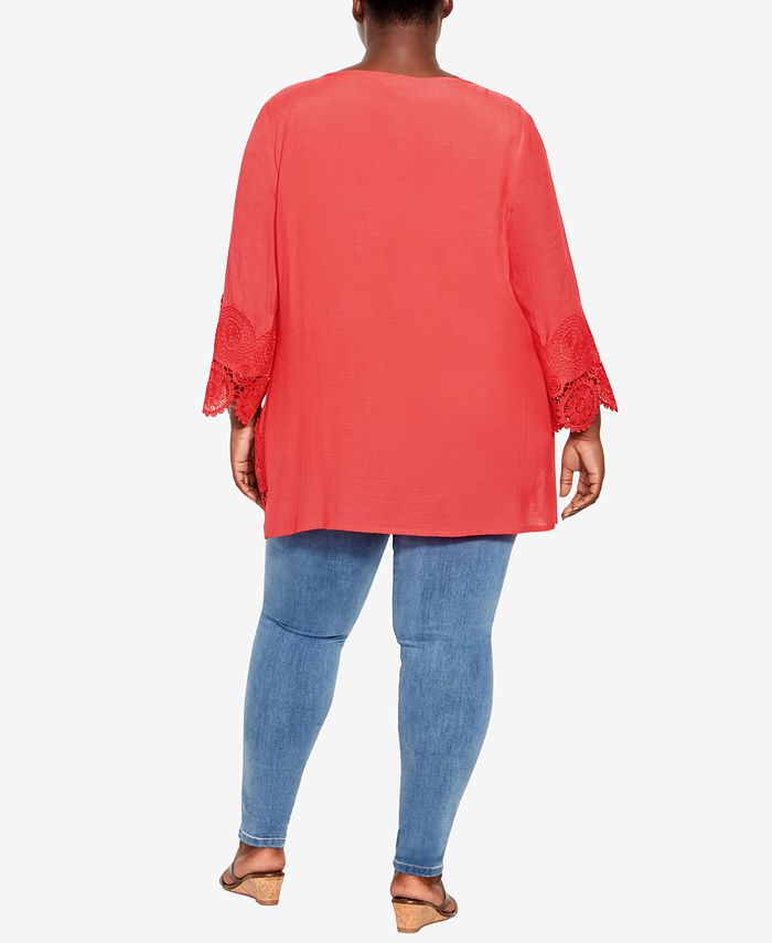 Avenue Plus Size Sylvie Crochet Top & Reviews - Tops - Plus Sizes - Macy's