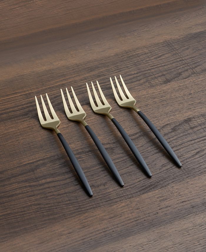 Cambridge Silversmiths Gaze Two Tone Black-Gold Satin Cocktail Forks ...