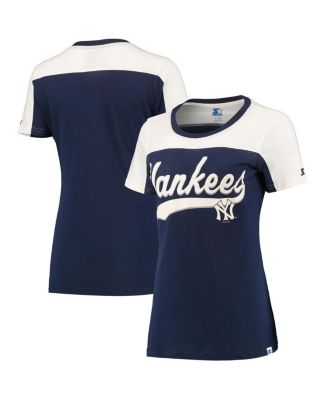 Women's Starter Navy and White New York Yankees Kick Start T-shirt - Macy's
