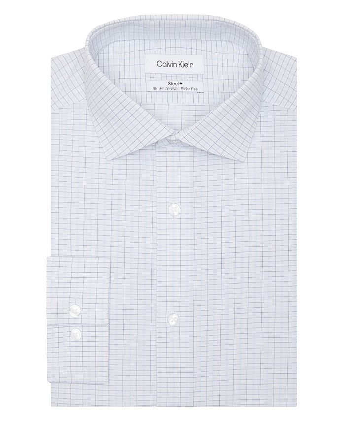 Calvin Klein Men's Steel Plus Slim Fit Stretch Wrinkle-Free Dress Shirt - Macy's