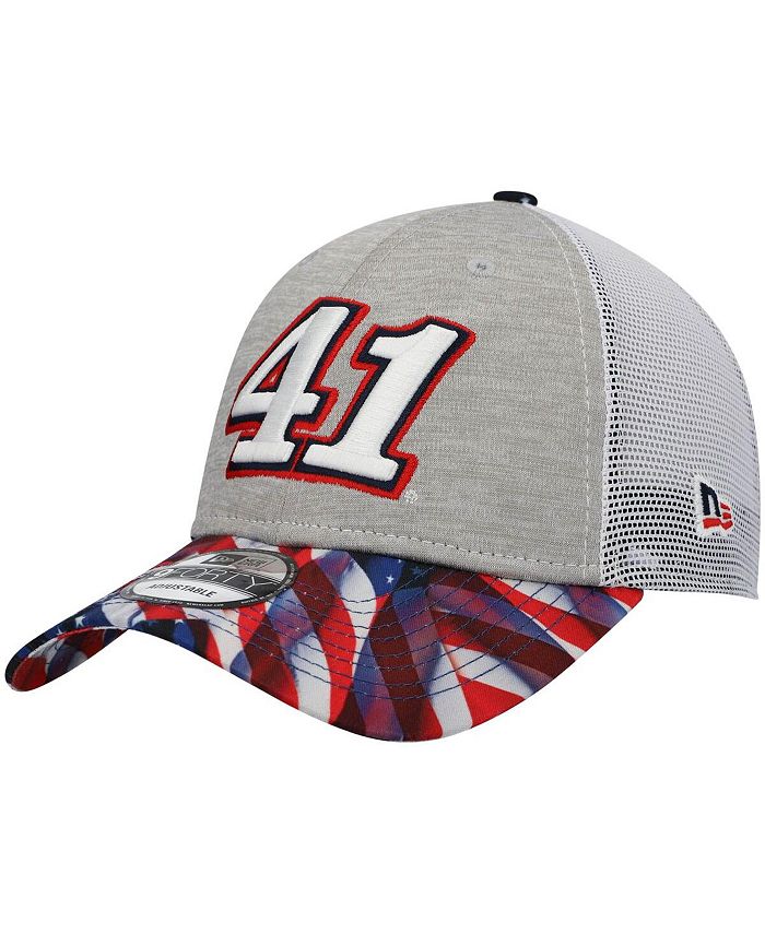 New Era Men's Gray and White Cole Custer 9FORTY American Salute Trucker ...