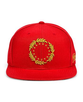 Rings & Crwns Men's Red and Gold Wreath Snapback Adjustable Hat - Macy's