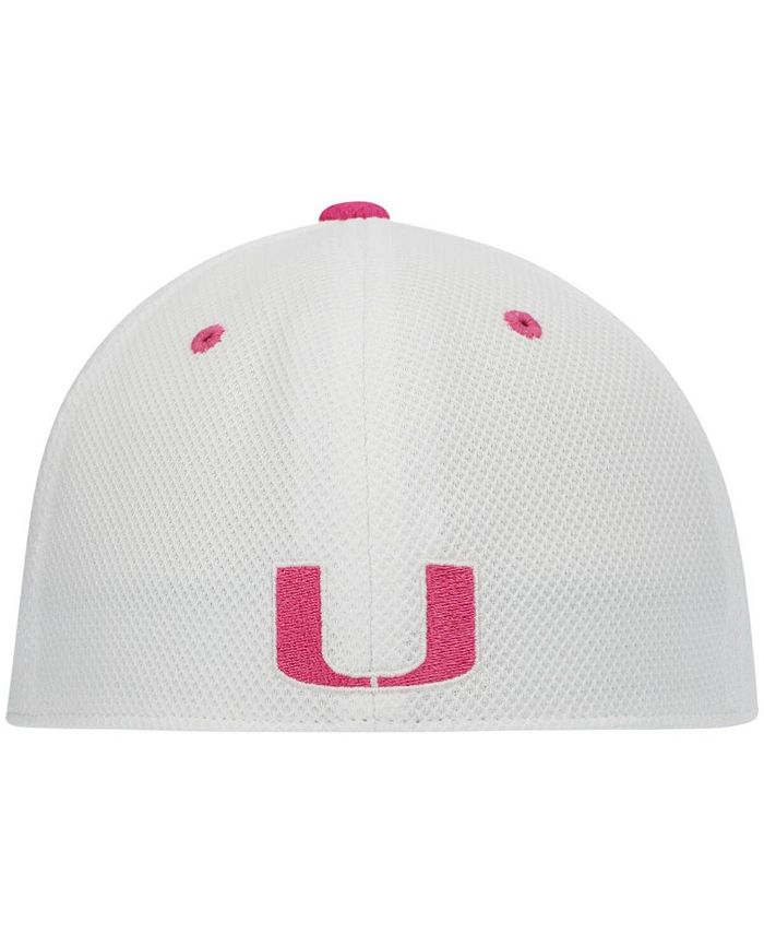 adidas Men's White and Pink Miami Hurricanes On-Field Baseball Fitted ...